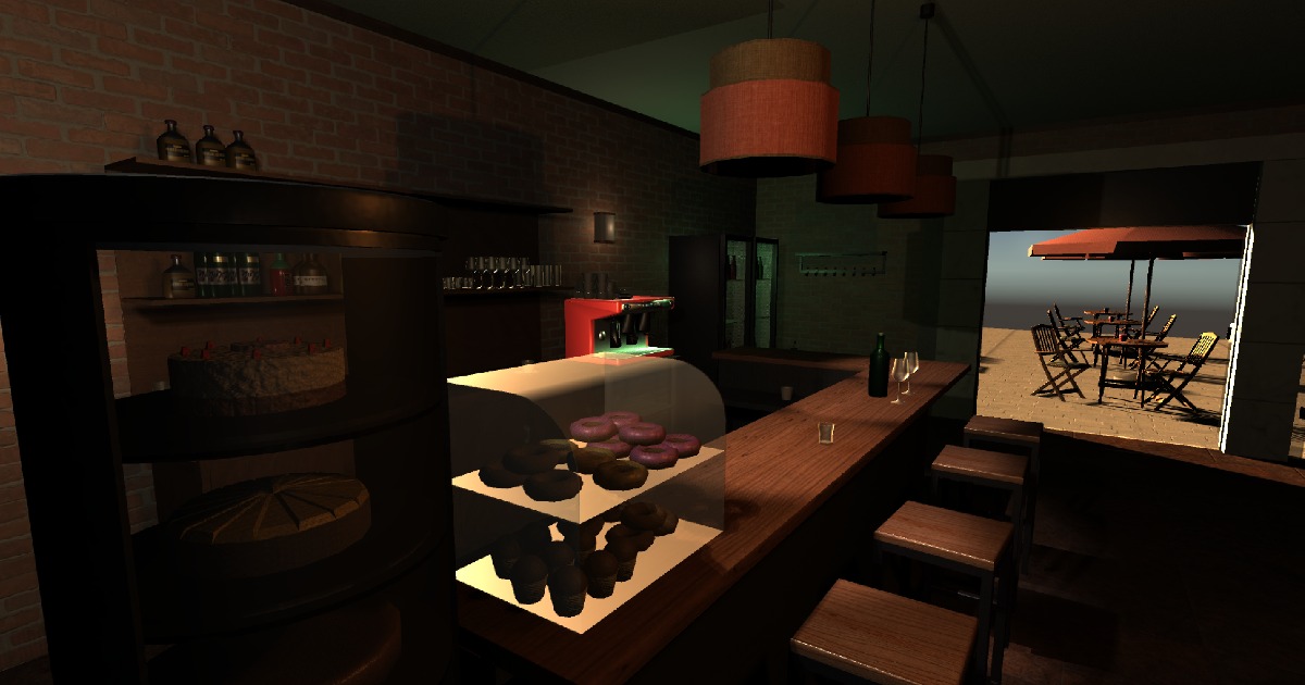 Bistro Café Bar with Terrace | 3D Environments | Unity Asset Store