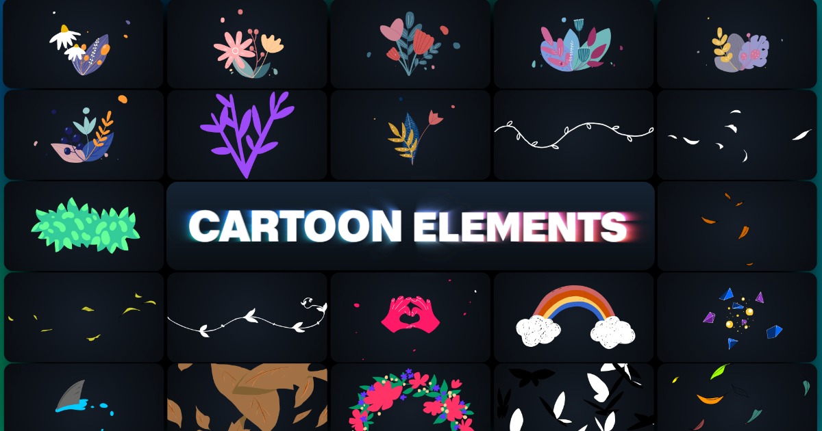 Cartoon Elements 111-132 | 2D Textures & Materials | Unity Asset Store