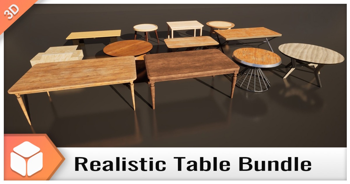 Tables - Realistic 4K Mesh Bundle Vol.01 | 3D Furniture | Unity Asset Store