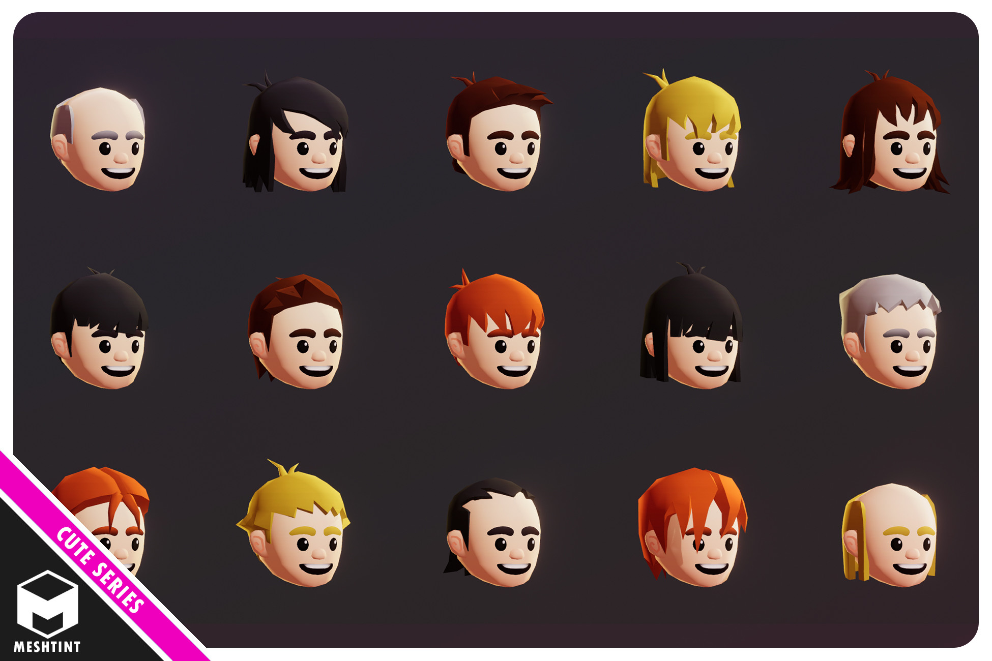 Male Hair Expansion Pack Cute Series | 3D Humanoids | Unity Asset Store