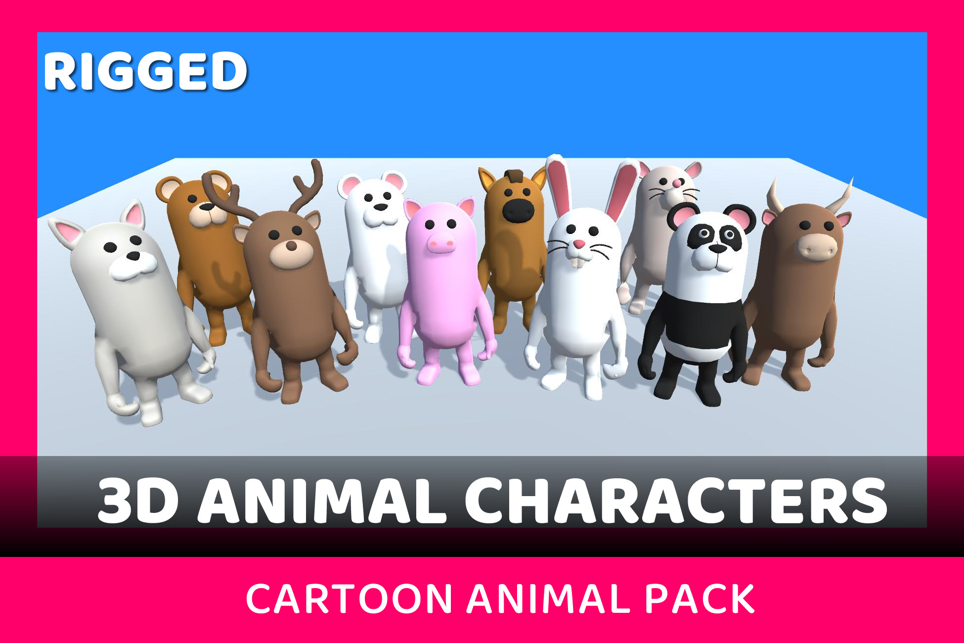 Lowpoly Animal Characters - Capsule Humanoid Animals | 3D Animals ...