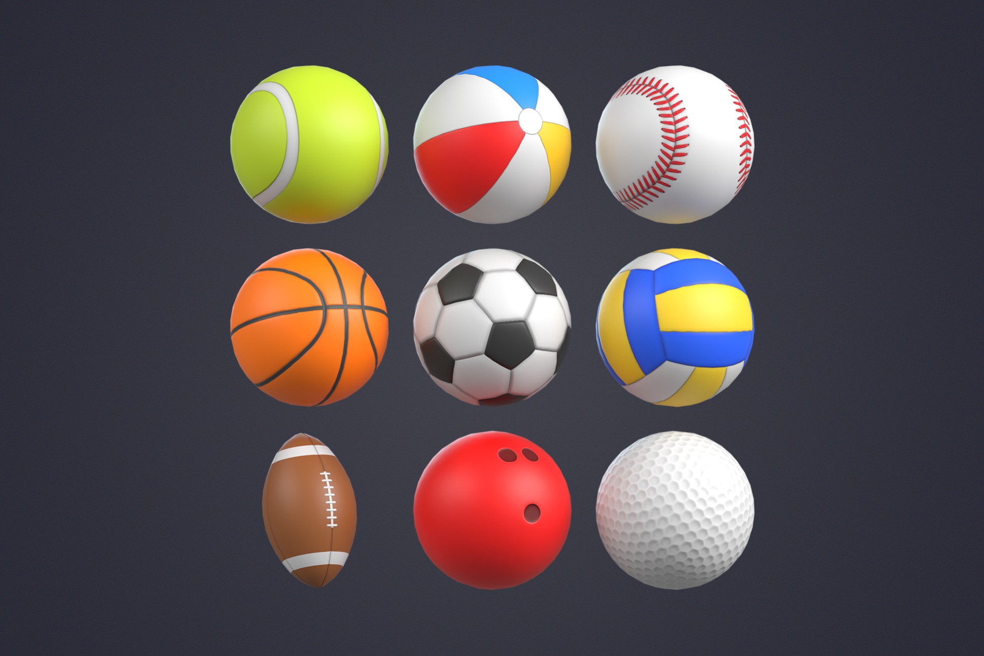 Cartoon Low Poly Sport Balls Pack | 3D Props | Unity Asset Store
