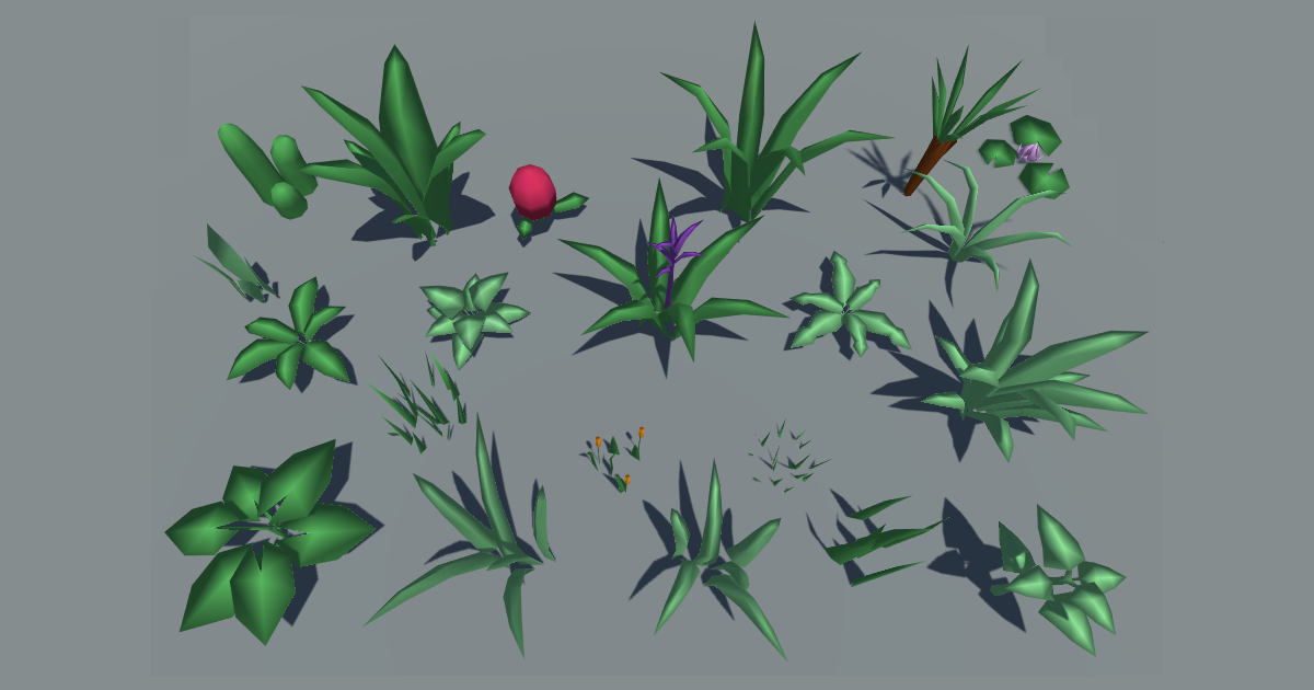 Low Poly Plants & Grass Pack ( 20 items ) | 3D Plants | Unity Asset Store