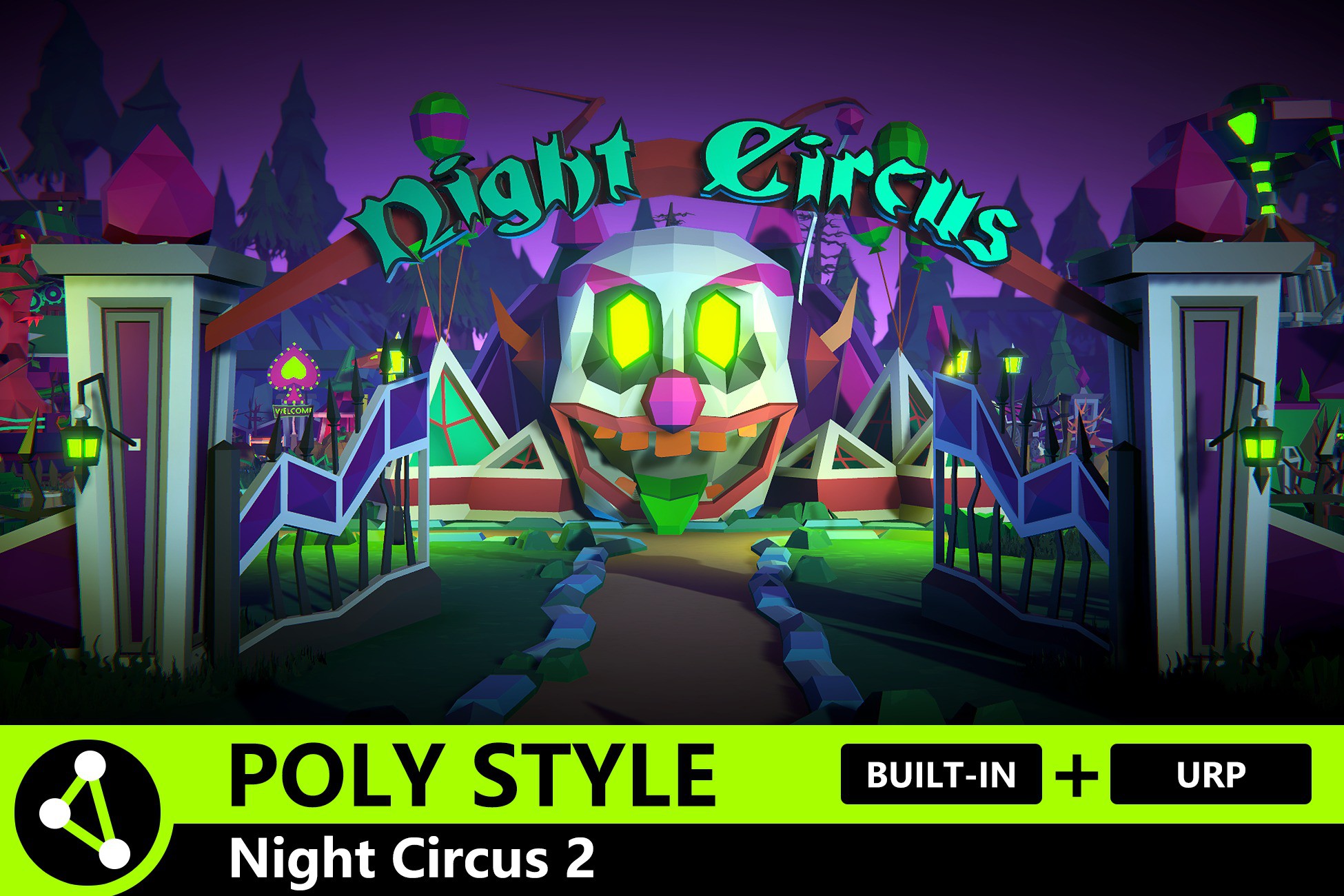 POLY STYLE - Night Circus 2 | 3D 주변환경 | Unity Asset Store