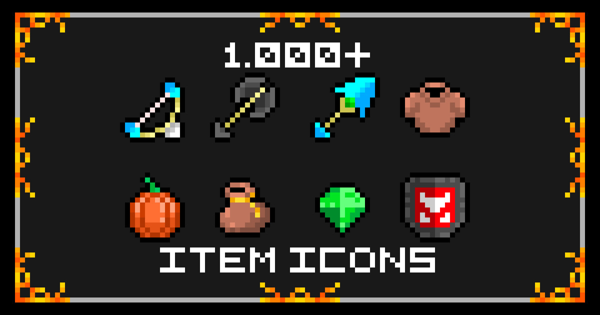 1000+ Item Icons 16x16 Pixelart | 2D GUI | Unity Asset Store