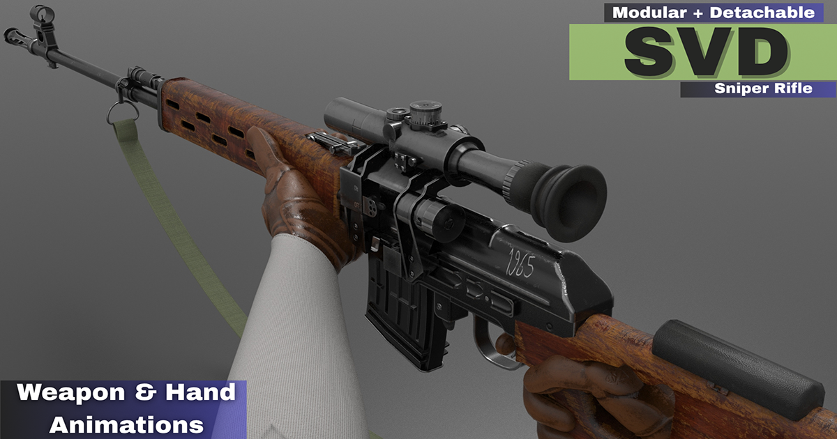 SVD Sniper Rifle (Fps - Tps) | 3D Weapons | Unity Asset Store