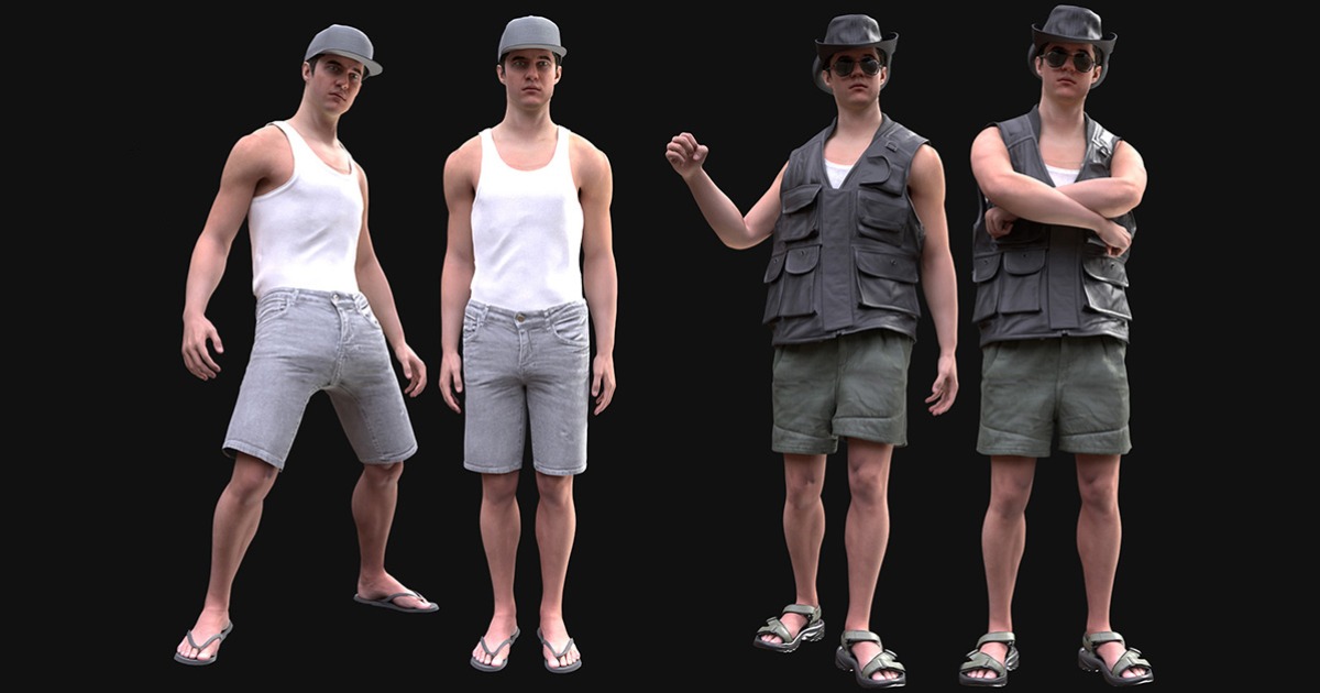 Collection 41 - Man in Summer Outfits - Rigged | 3D Characters | Unity Asset Store