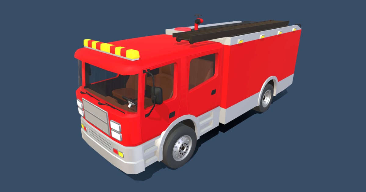 Polygon Fire Truck 1 | 3D Land | Unity Asset Store