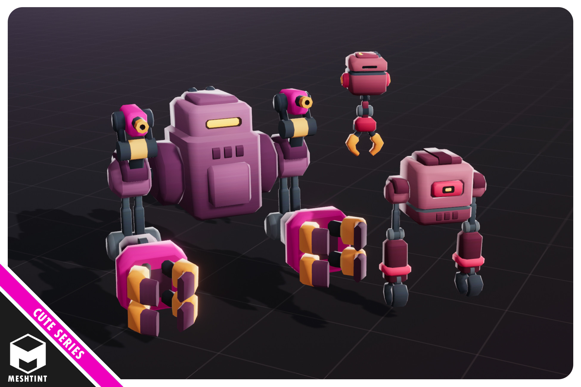 Delivery Boxy Gripper Robot Evolution Pack Cute Series | 3D Robots ...