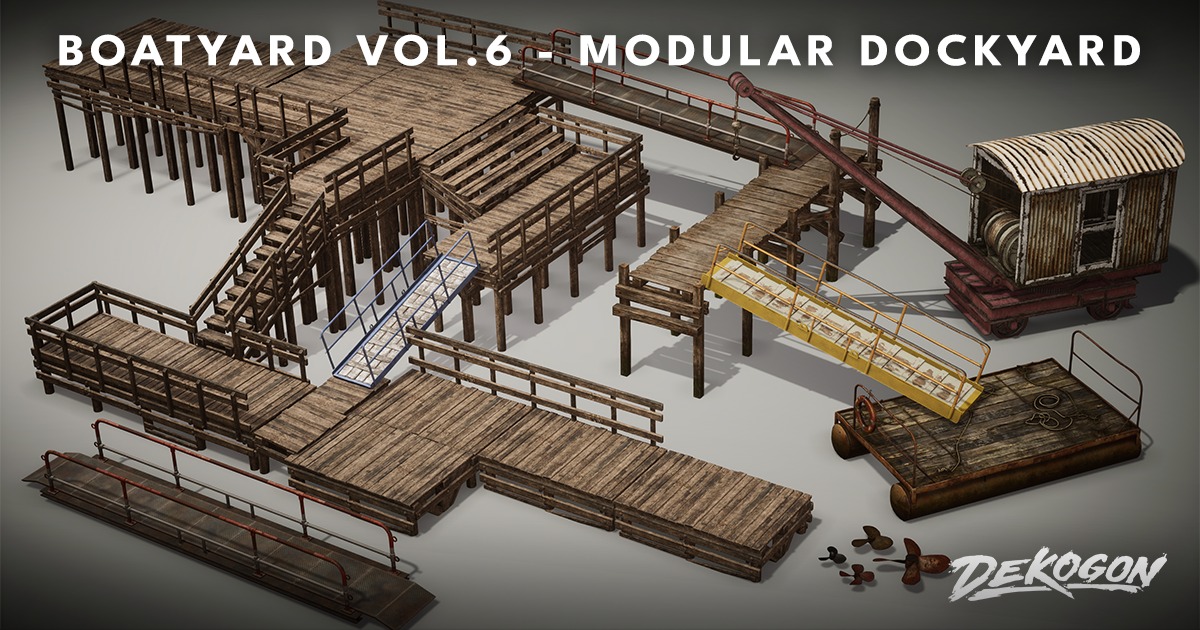 Boatyard VOL.6 - Modular Dockyard | 3D Props | Unity Asset Store