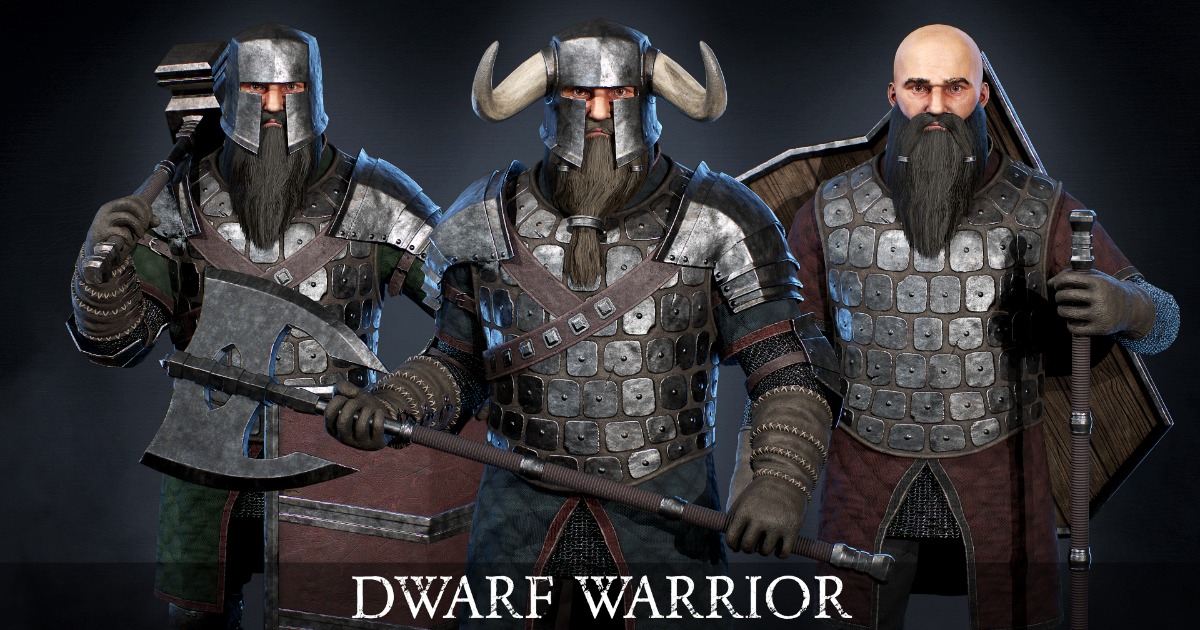 Dwarf Warrior Modular 01 | Characters | Unity Asset Store