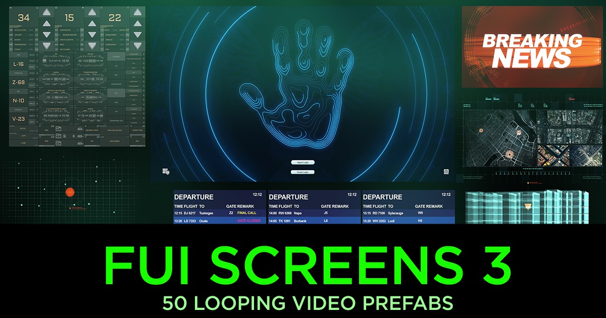FUI Screens 3 | 3D Props | Unity Asset Store