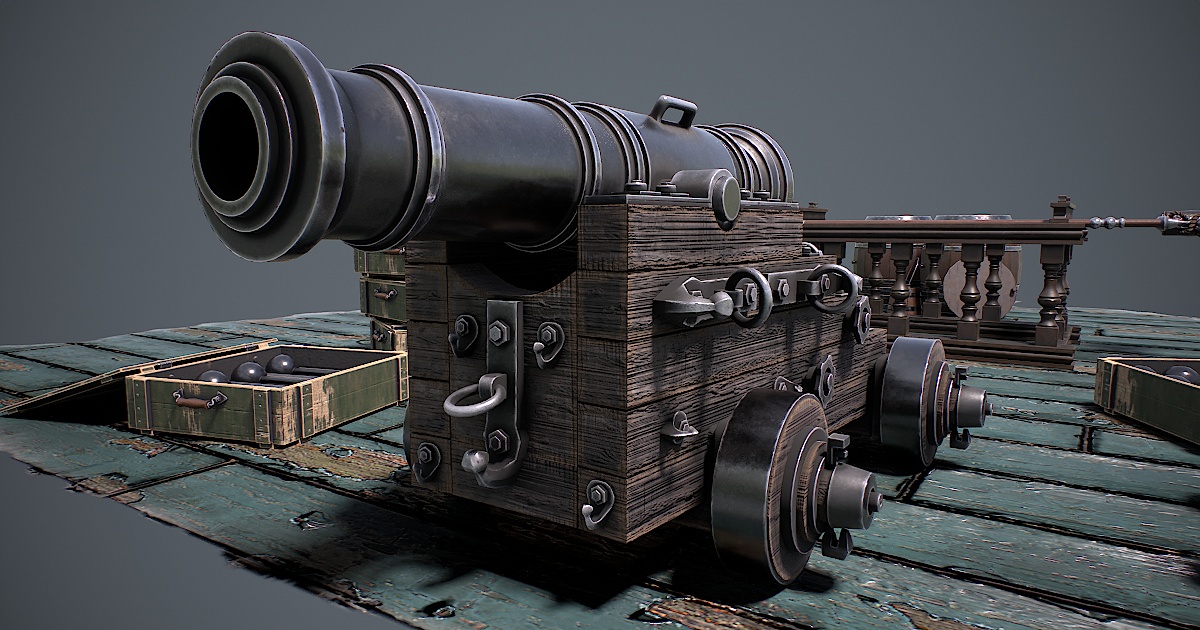 Vessel_cannon_with_accessories | 3D Weapons | Unity Asset Store
