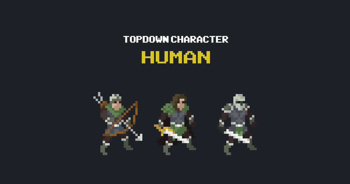 Humans - Top Down Pixel Art Character Assets | 2D キャラクター | Unity Asset ...