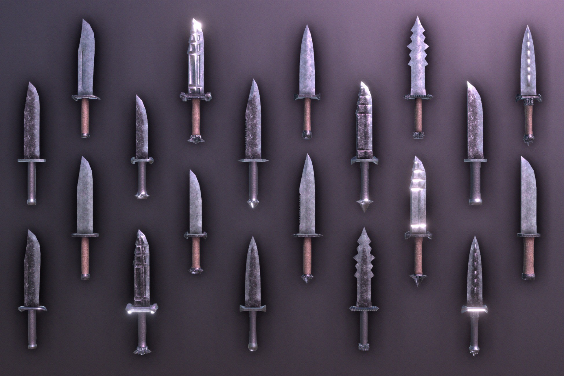 Modular Melee Knives | Low Poly Stylized Procedural Weapon Parts Pack ...