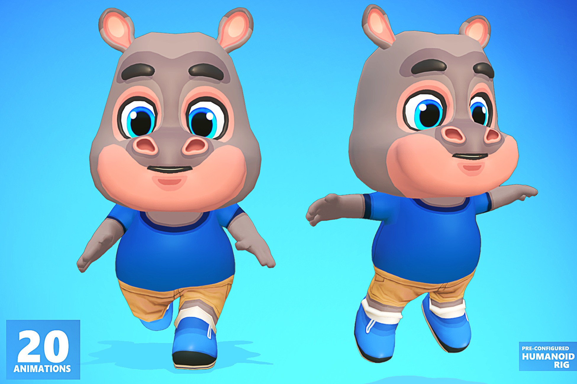 Hippo Animated | Characters | Unity Asset Store