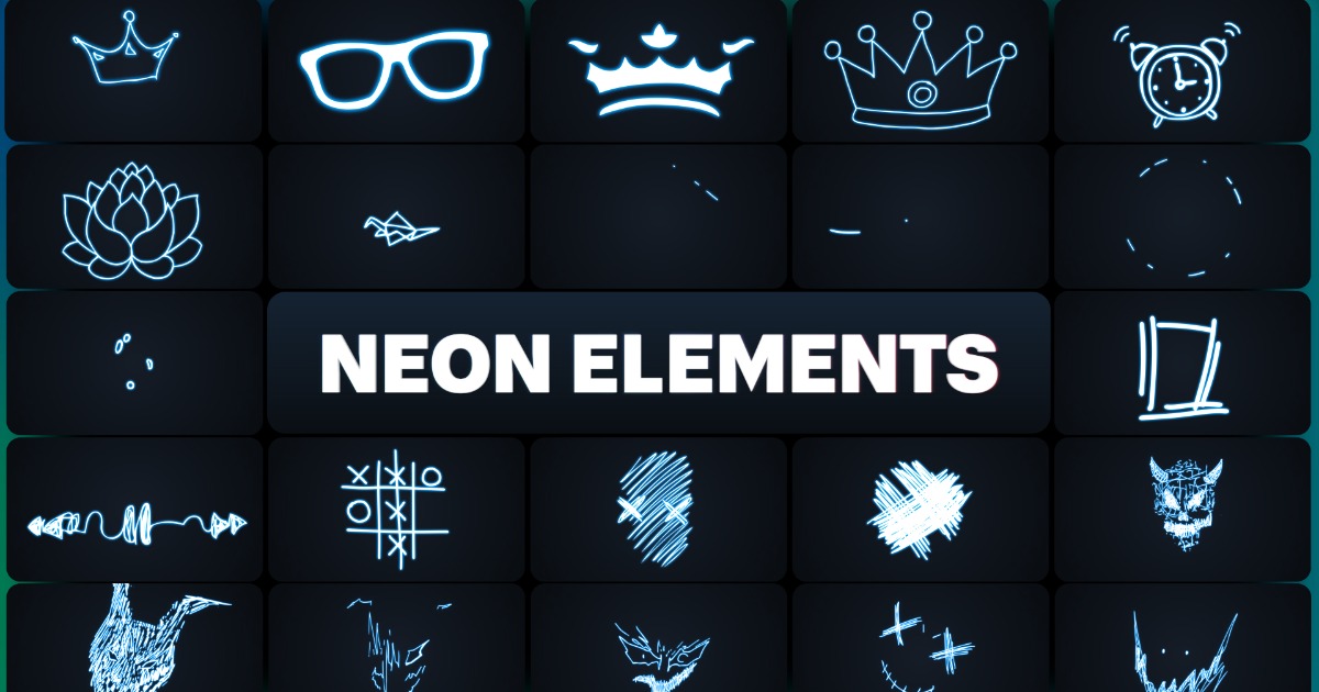 Neon Elements 45-66 | 2D Textures & Materials | Unity Asset Store
