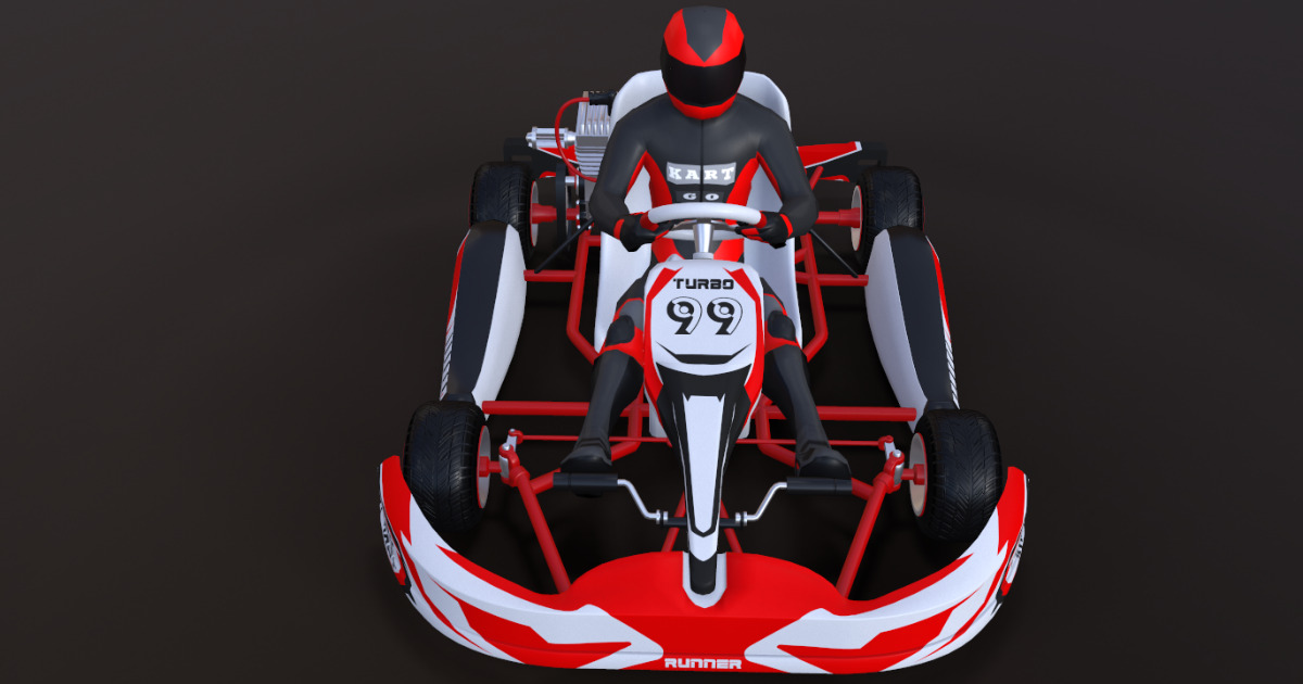 1 Low Poly Kart With Player 17 | 3D Land | Unity Asset Store