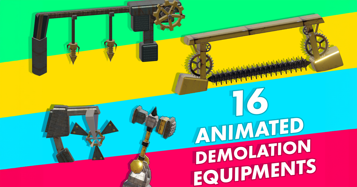 Animated Demolition - Destruction Equipment Pack | 3D 工場用品 | Unity ...