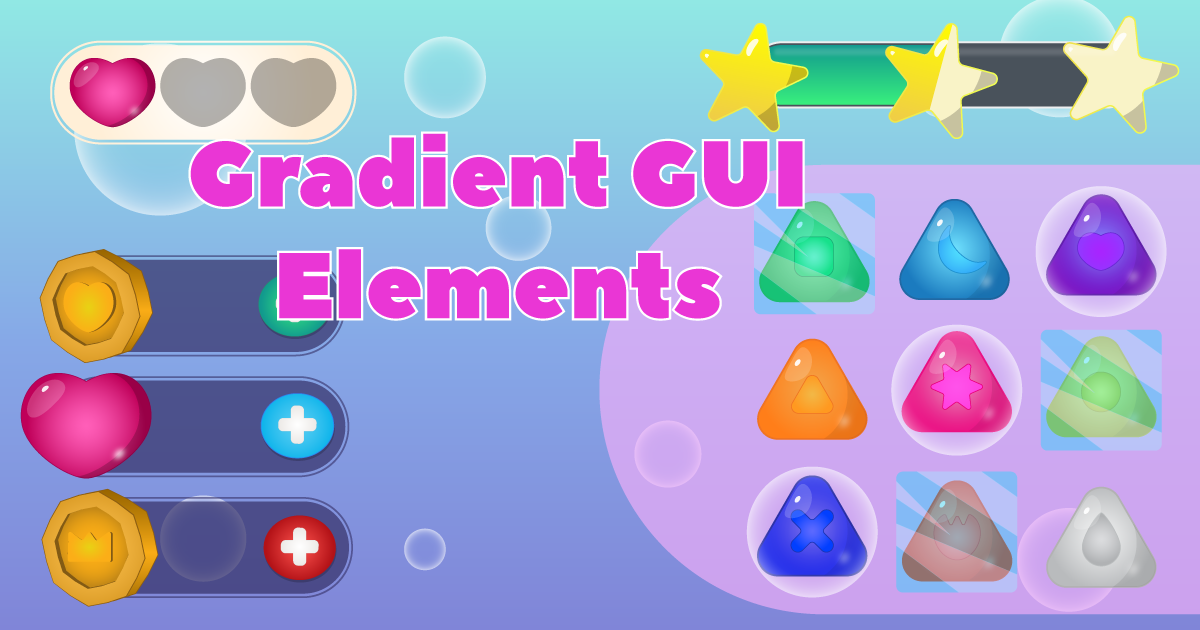 Flat Gradient GUI elements pack | 2D Icons | Unity Asset Store