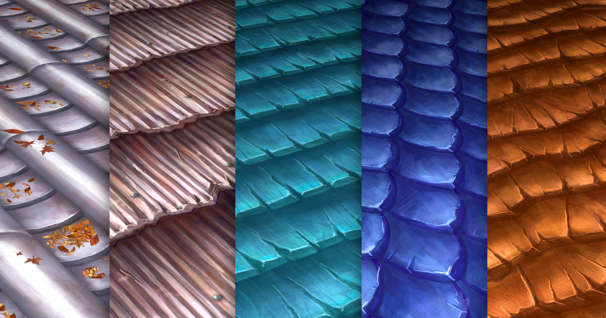 Texture Set Vol.53 Hand Painted Roofs | 2D Roofing | Unity Asset Store