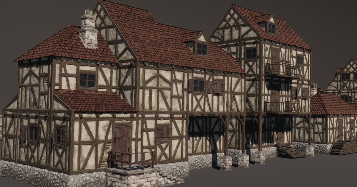 Modular Medieval Houses HDRP | 3D Exterior | Unity Asset Store