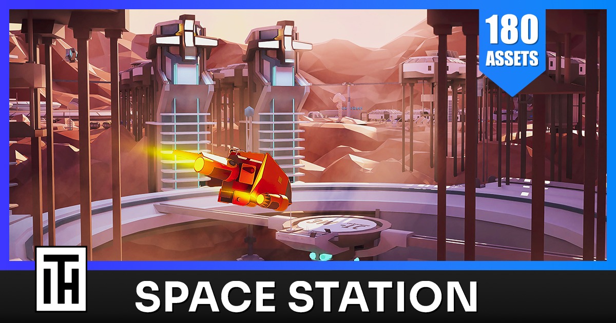 Space Station Low Poly 3d Models Pack 3d Sci Fi Unity Asset Store 2961