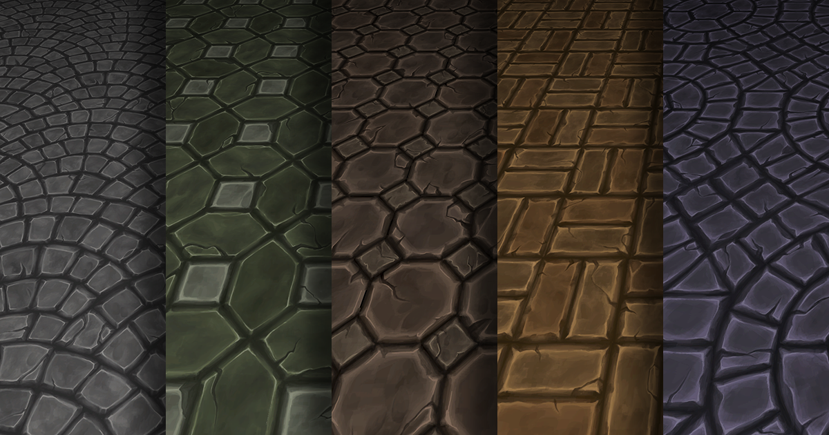 Handpainted Pavement Vol 01 | 2D 도로 | Unity Asset Store