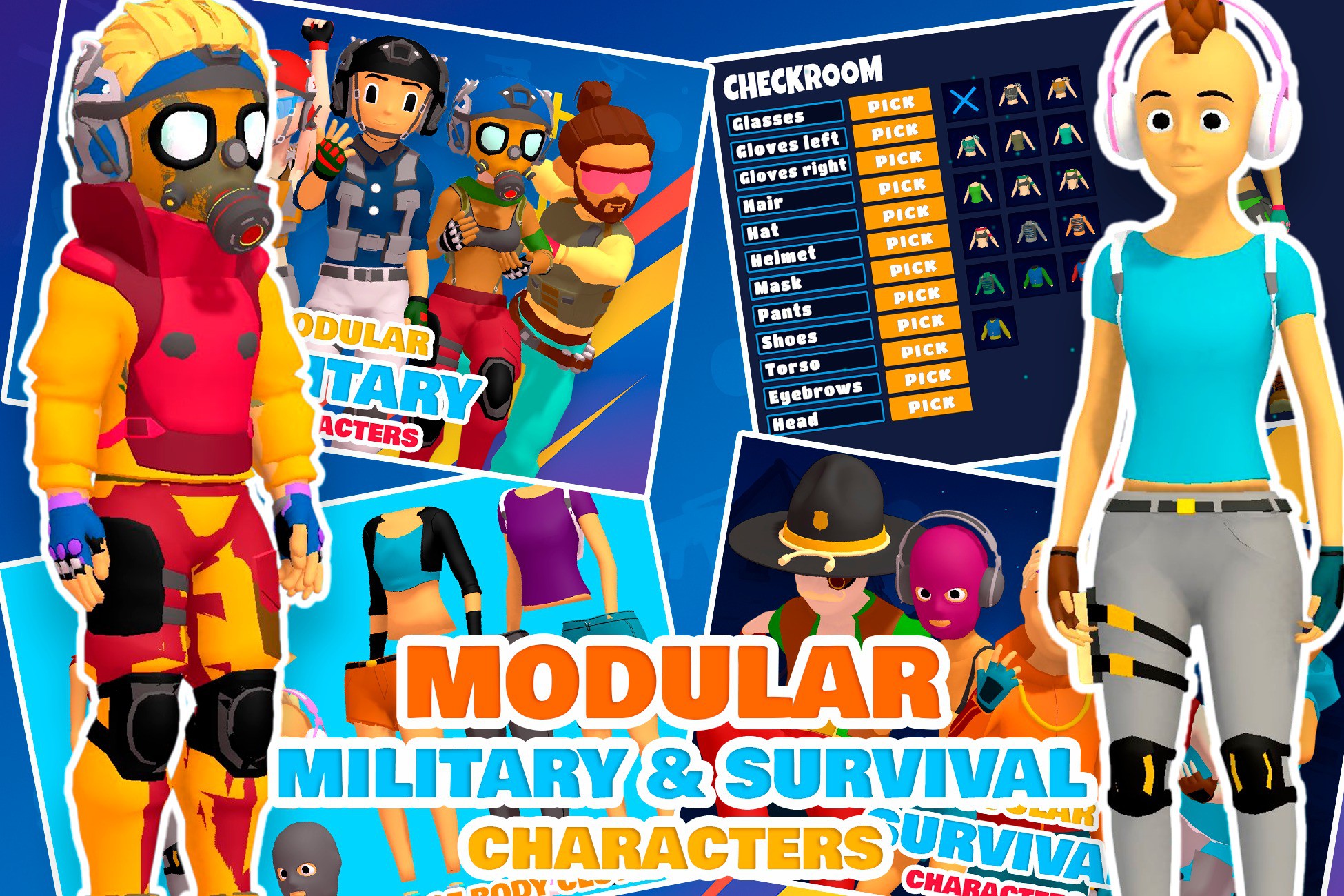 Stylized Characters - Survival and Military | 3D Humanoids | Unity ...