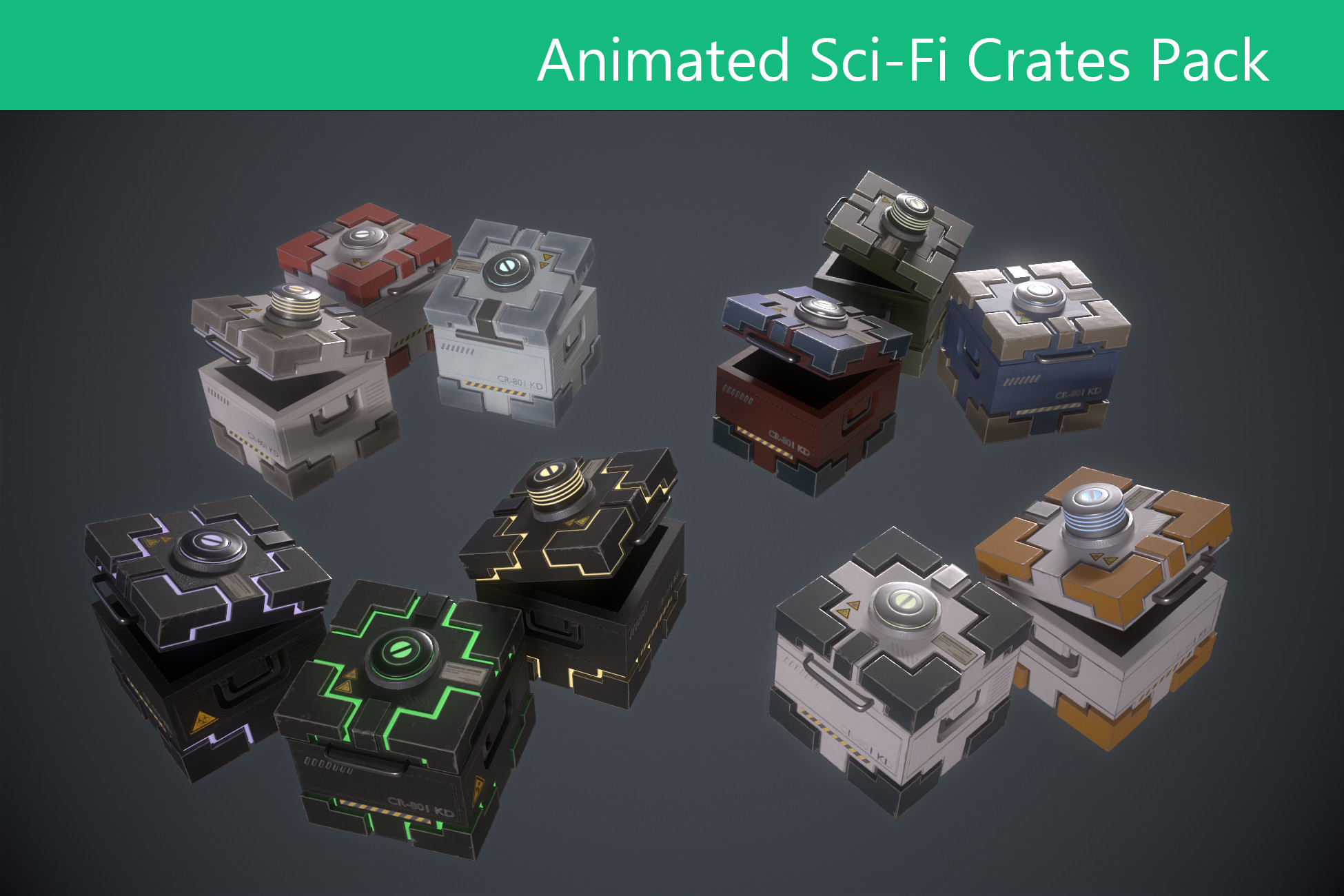 Animated Sci-Fi Crates Pack | 3D Sci-Fi | Unity Asset Store