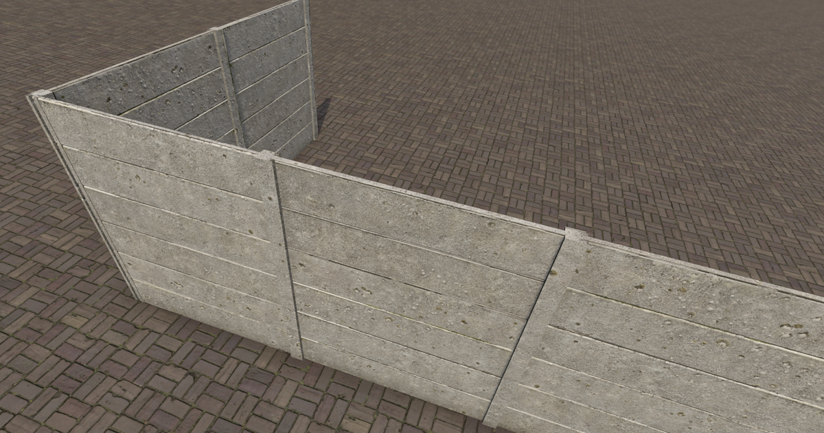 Modular Concrete Wall | 3D Exterior | Unity Asset Store