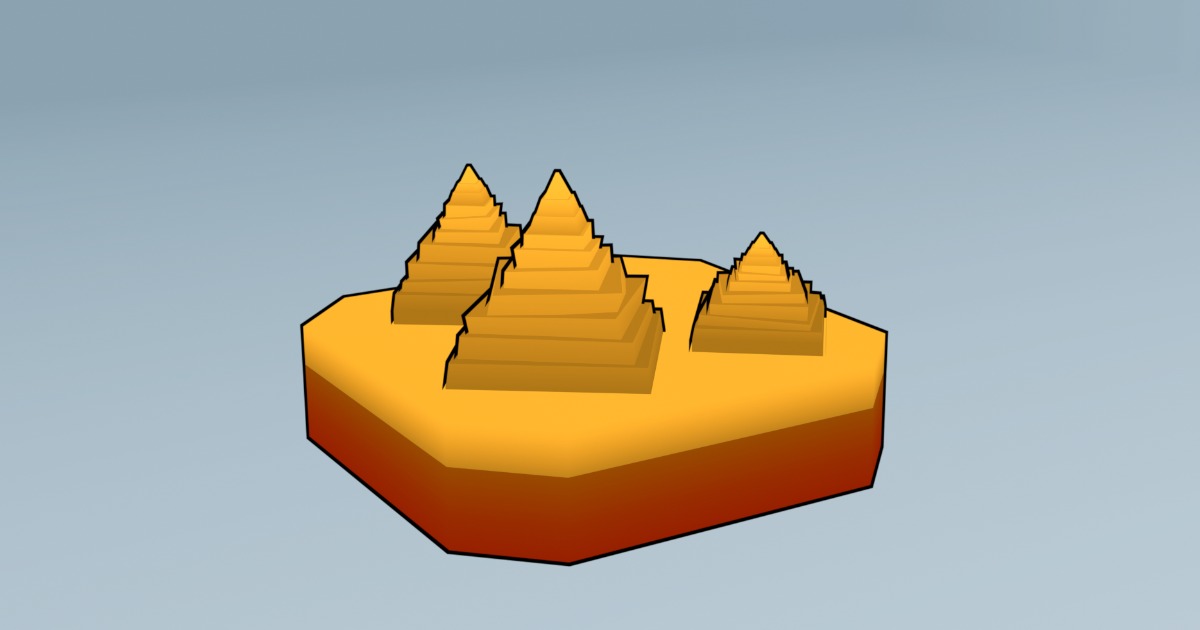 Cartoon World Landmarks Low Poly: Pyramids of Giza | 3D Urban | Unity ...