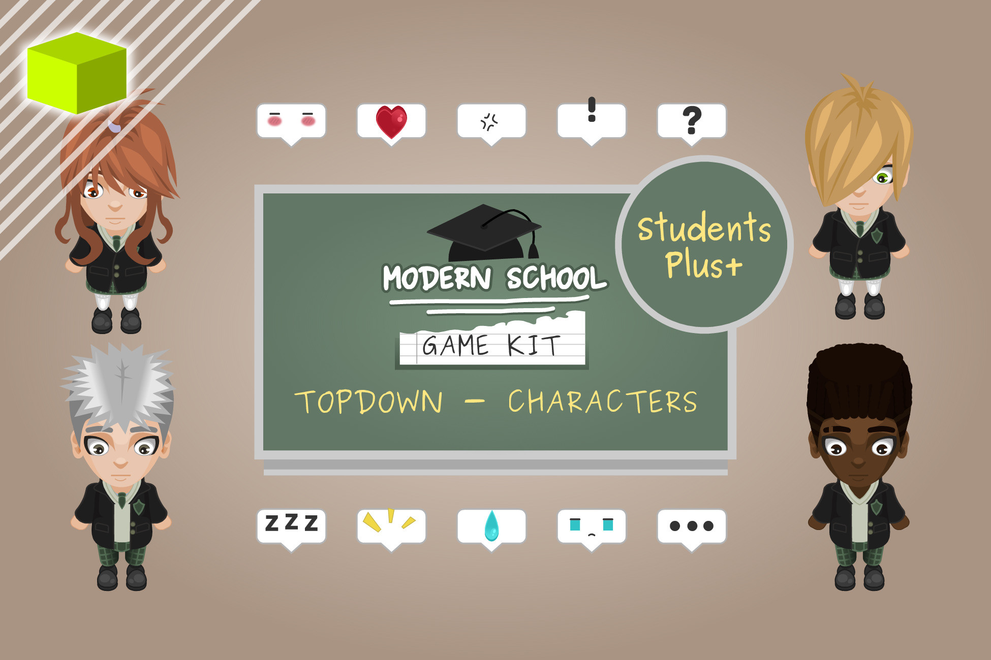 Modern School - Game Kit - Students Plus - Character Set | 2D ...