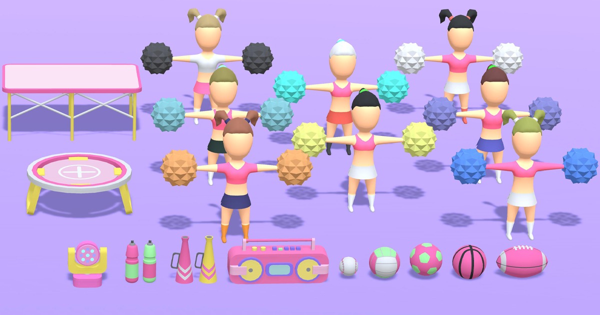 Hyper Casual Cheerleaders | 3D Characters | Unity Asset Store