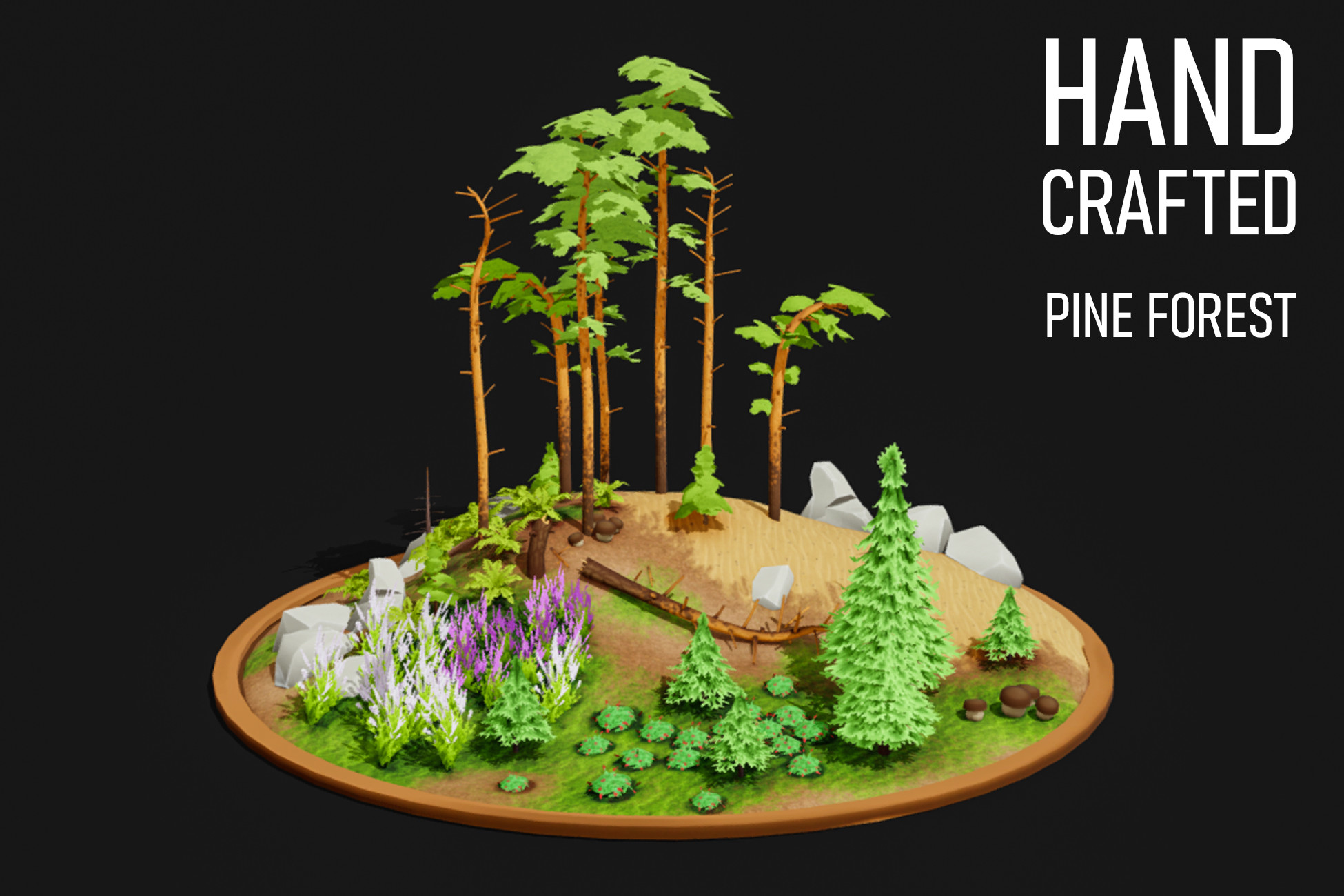 Pine forest set - hand crafted assets | 3D Environments | Unity Asset Store