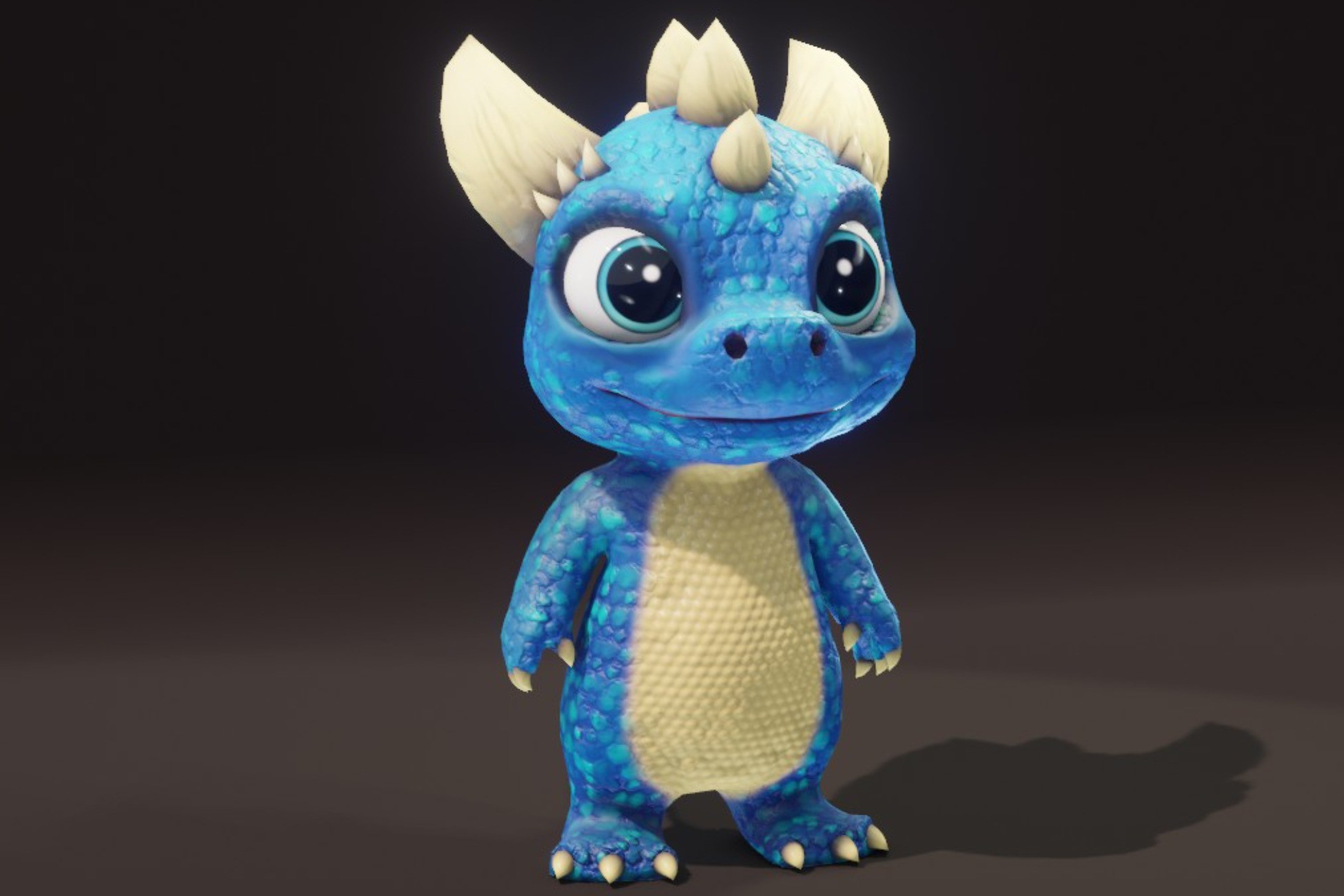 Cartoon Blue Dinosaur 3D Model (Low-Poly, Game-Ready, Animated, Built ...