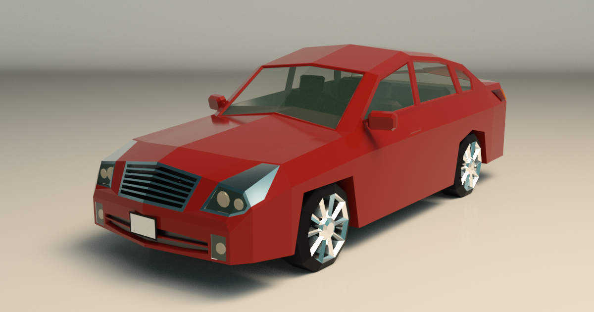 Low Poly Sedan Car 12 | 3D Land | Unity Asset Store