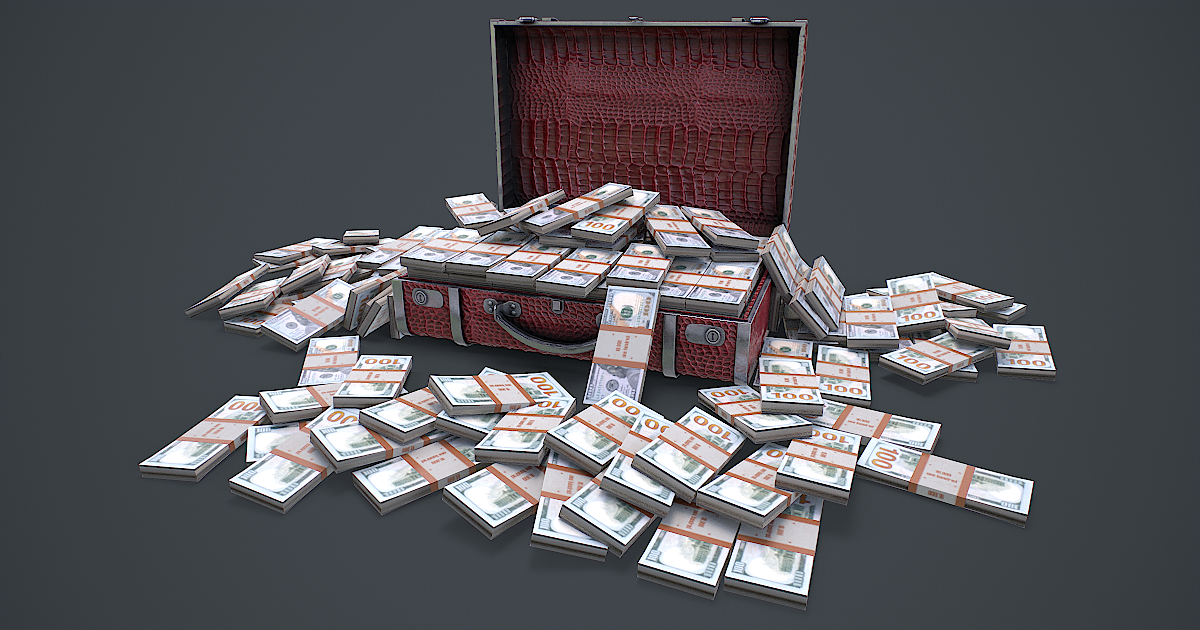 Suitcase with money | 3D Furniture | Unity Asset Store