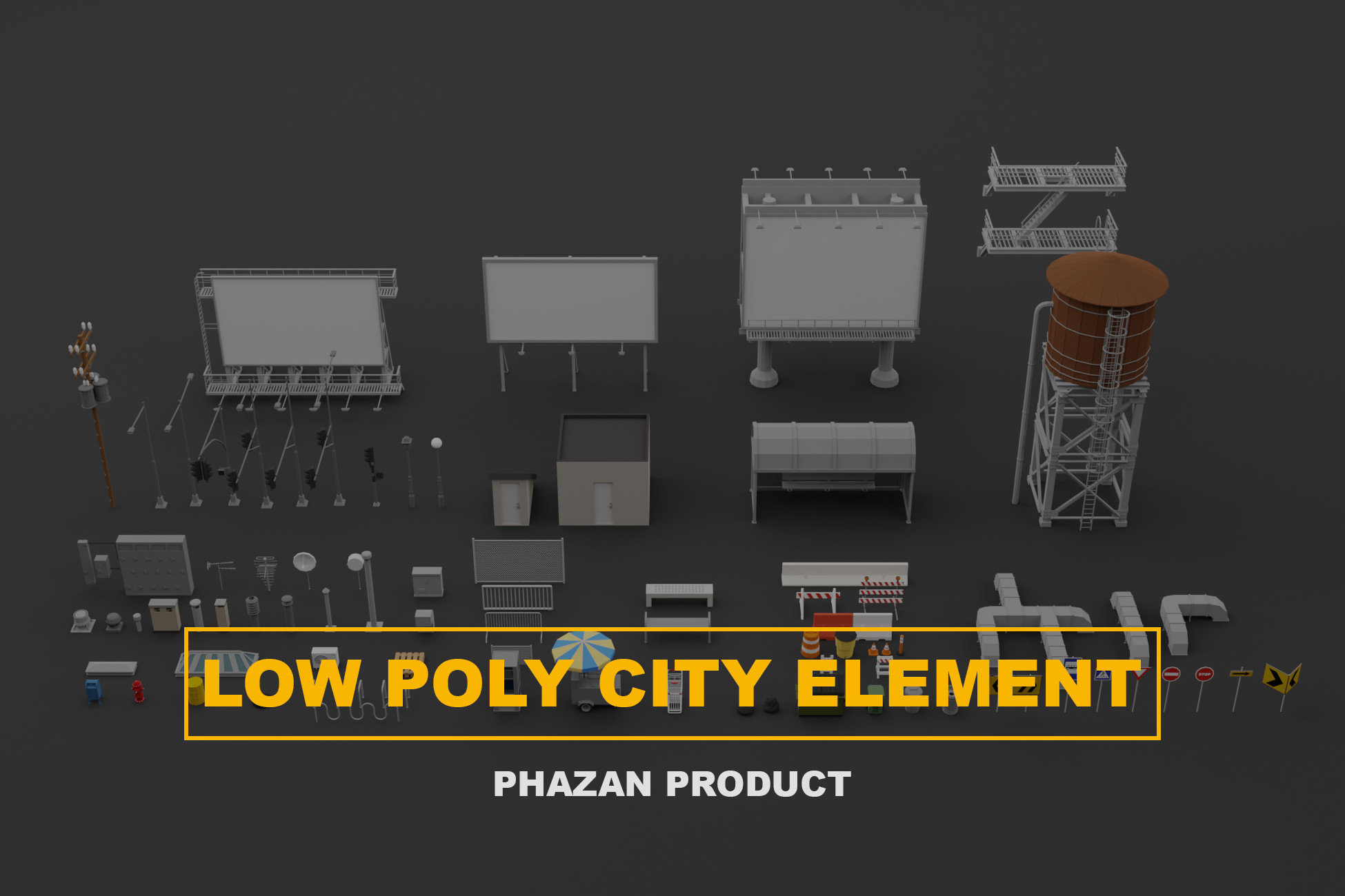 Low Poly City Element | 3D 소품 | Unity Asset Store