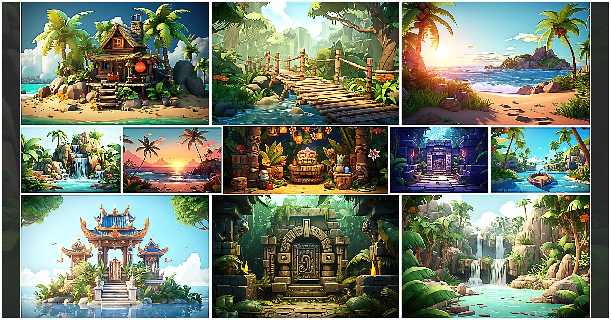 BACKGROUND - Stylized Tropical 2 | 2D Environments | Unity Asset Store