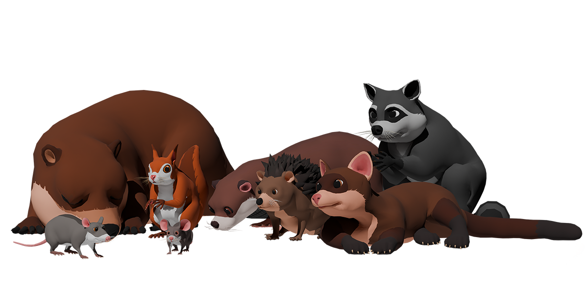 Pack of small cartoon animals | Characters | Unity Asset Store