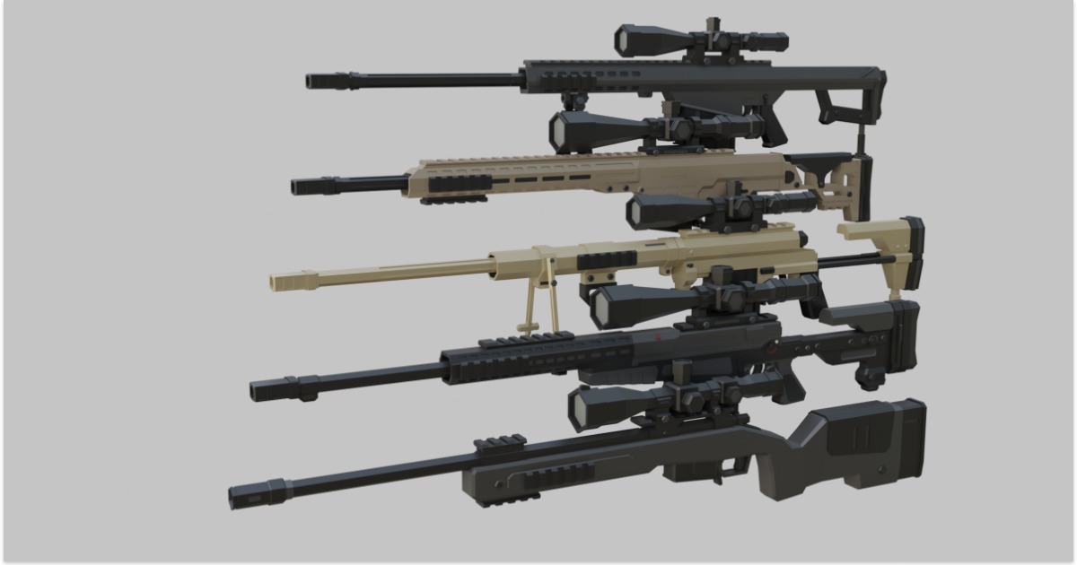Low Poly Recon Weapon Pack 1 | 3D Guns | Unity Asset Store