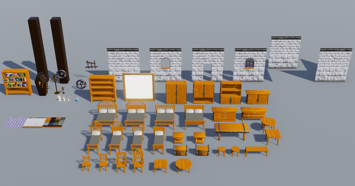 Stylized Furniture Interior Package | 3D Furniture | Unity Asset Store