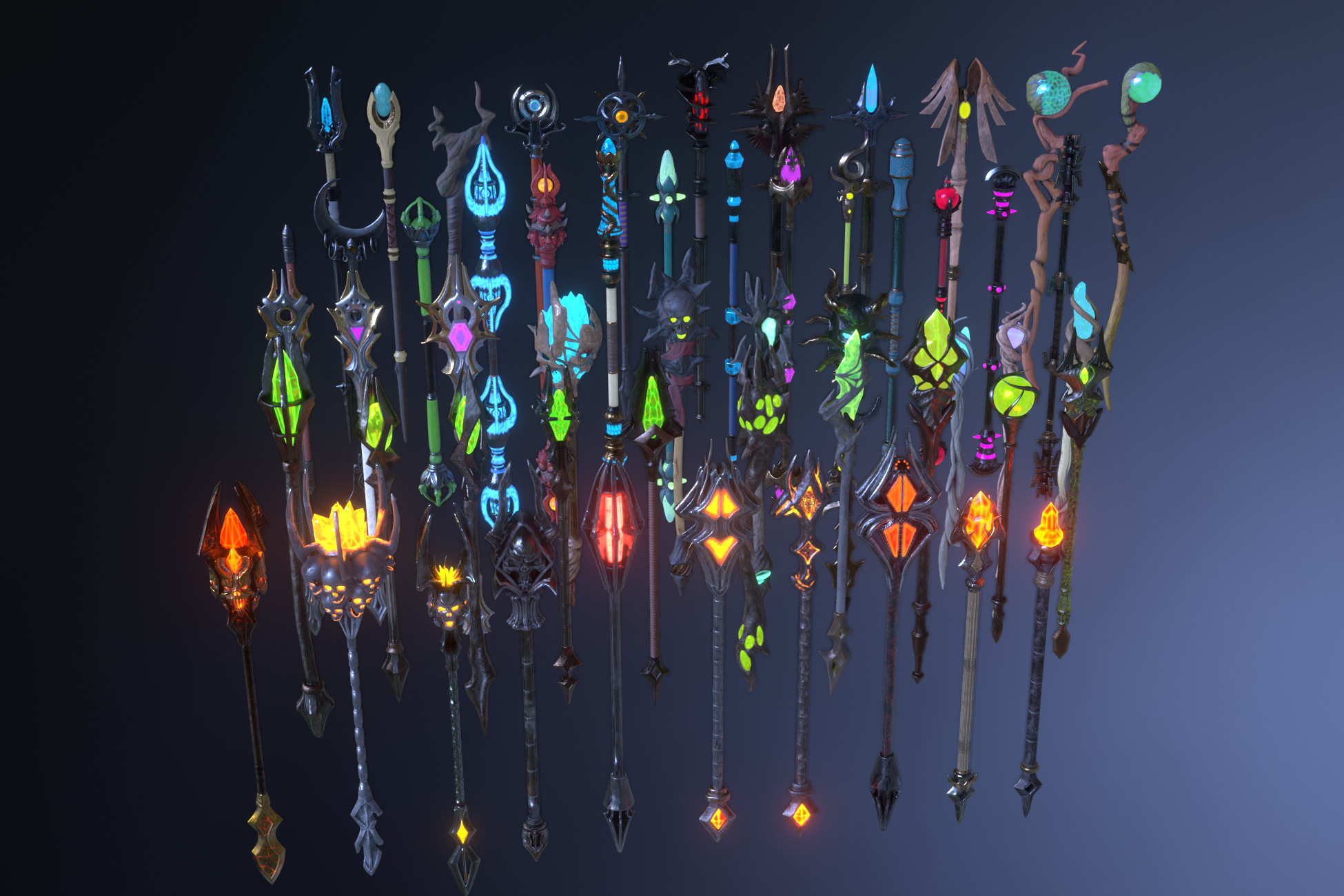 Fantasy Staffs Pack | 3D Weapons | Unity Asset Store