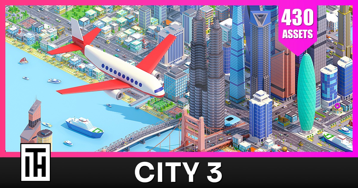 City 3 - Low Poly 3D Models Pack | 3D 도시 | Unity Asset Store