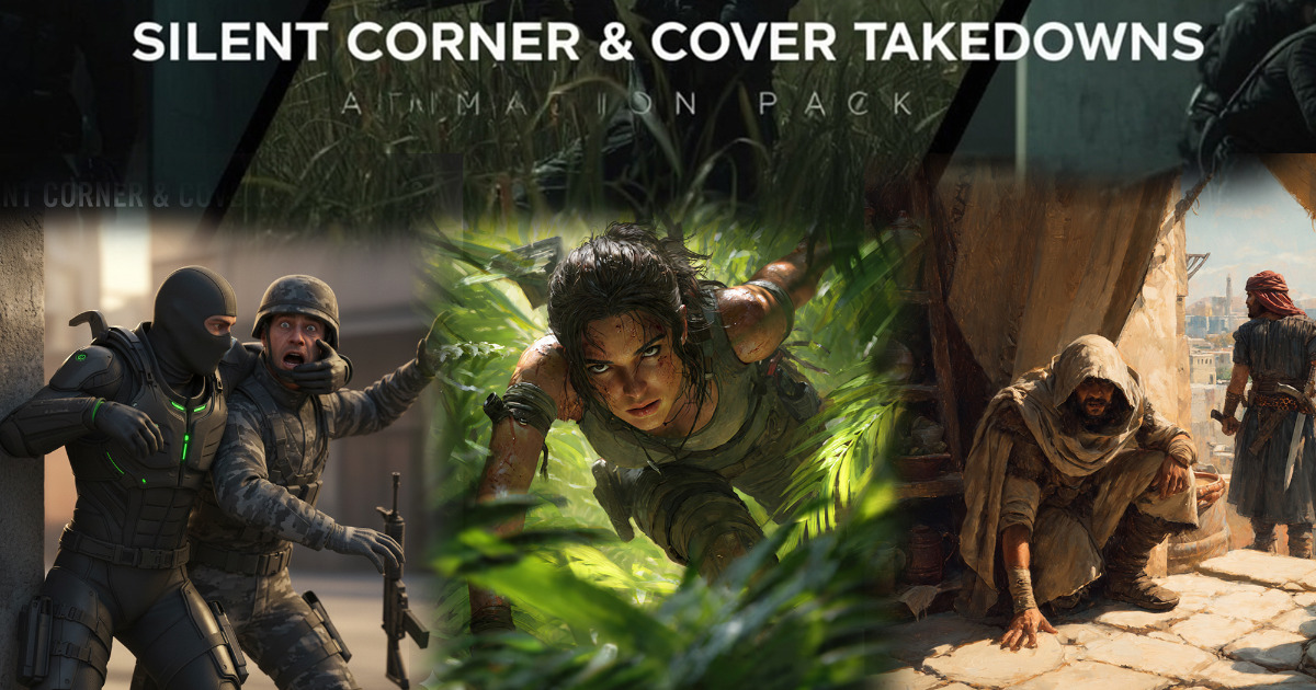 Silent Corner & Cover Takedowns Animation Pack | 3D Animations | Unity ...