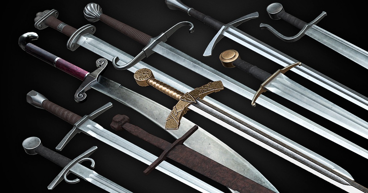 Medieval One Hand Swords with Scabbard Pack | 3D Weapons | Unity Asset ...