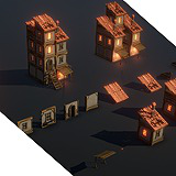 Modular Village Buildings Kit | Medieval Fantasy