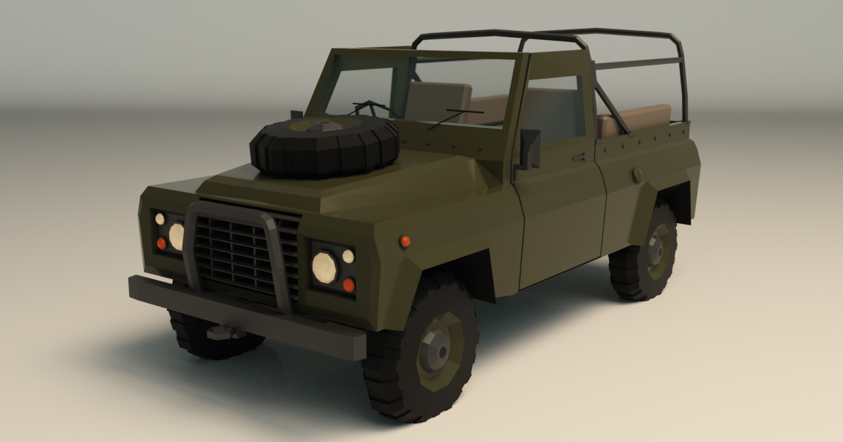 Low Poly Military Jeep 03 | 3D Land | Unity Asset Store