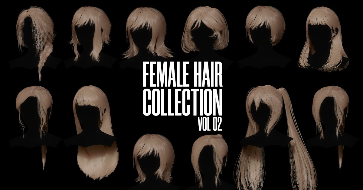 Female Hair Collection vol 02 | 3D Humanoids | Unity Asset Store